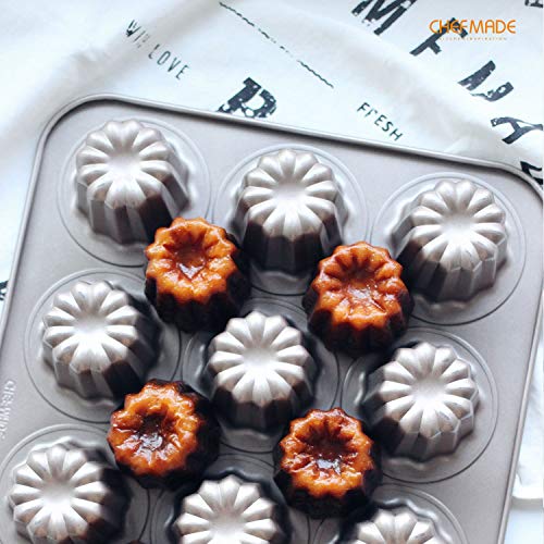 CHEFMADE – Cannele Cake Pan – 12-Cavity Non-Stick – Champagne Gold ...